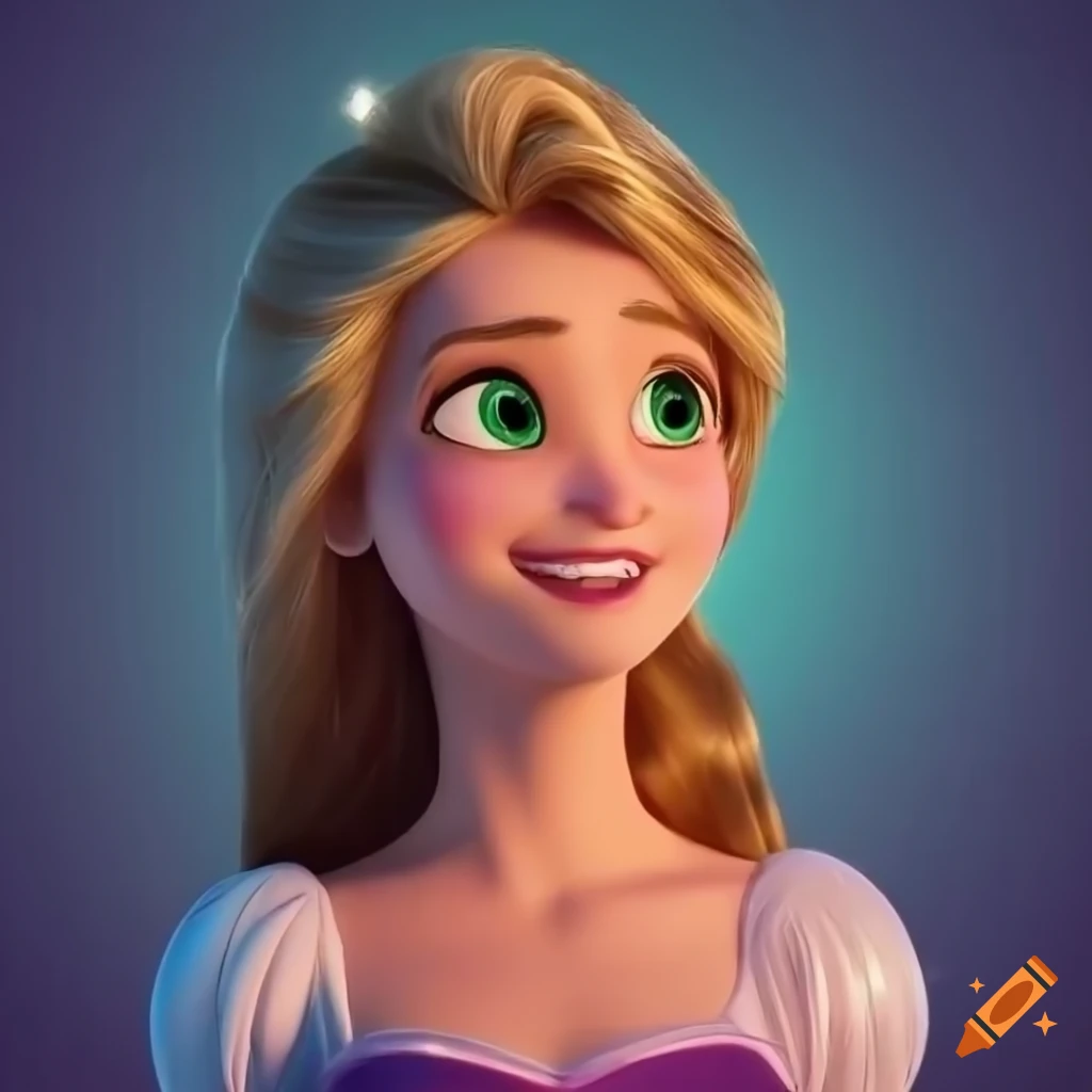 3D rendering of a princess with vibrant colors on Craiyon