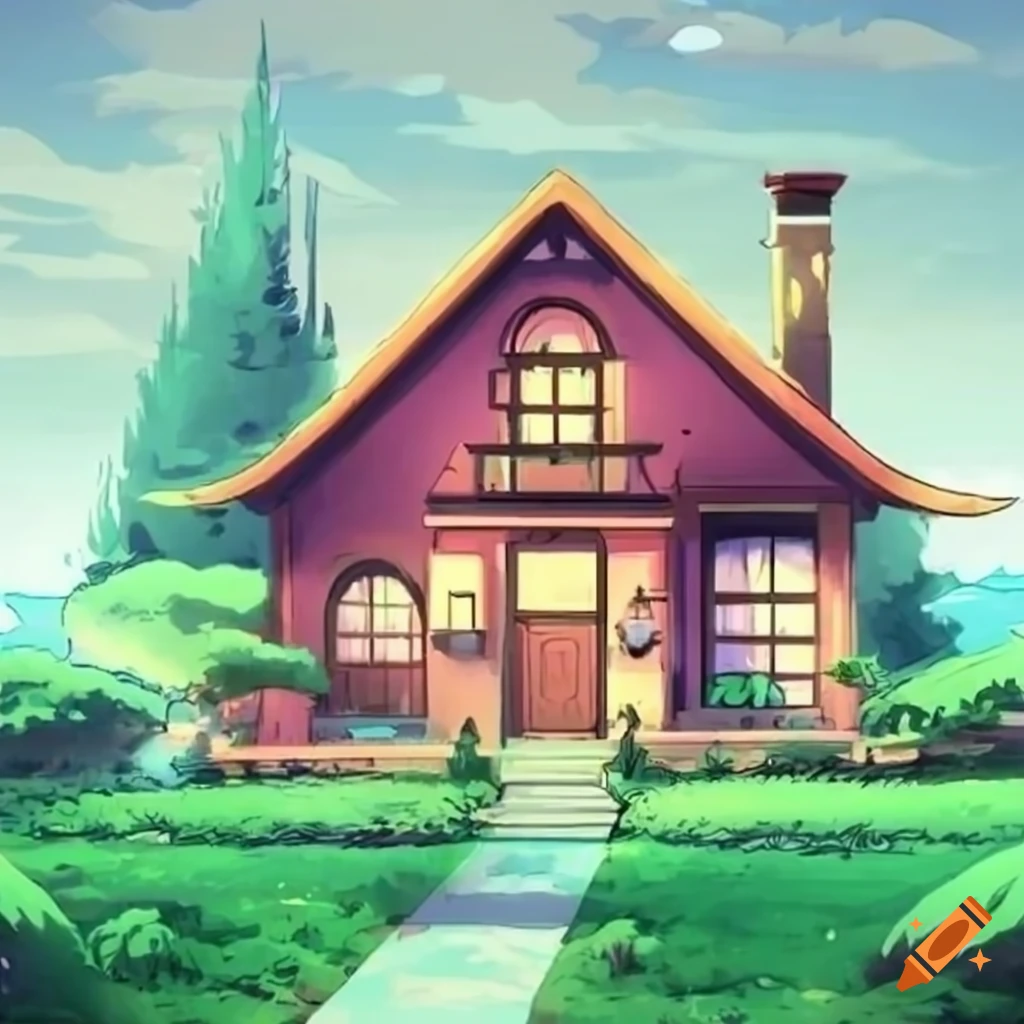 Anime-style house design on Craiyon