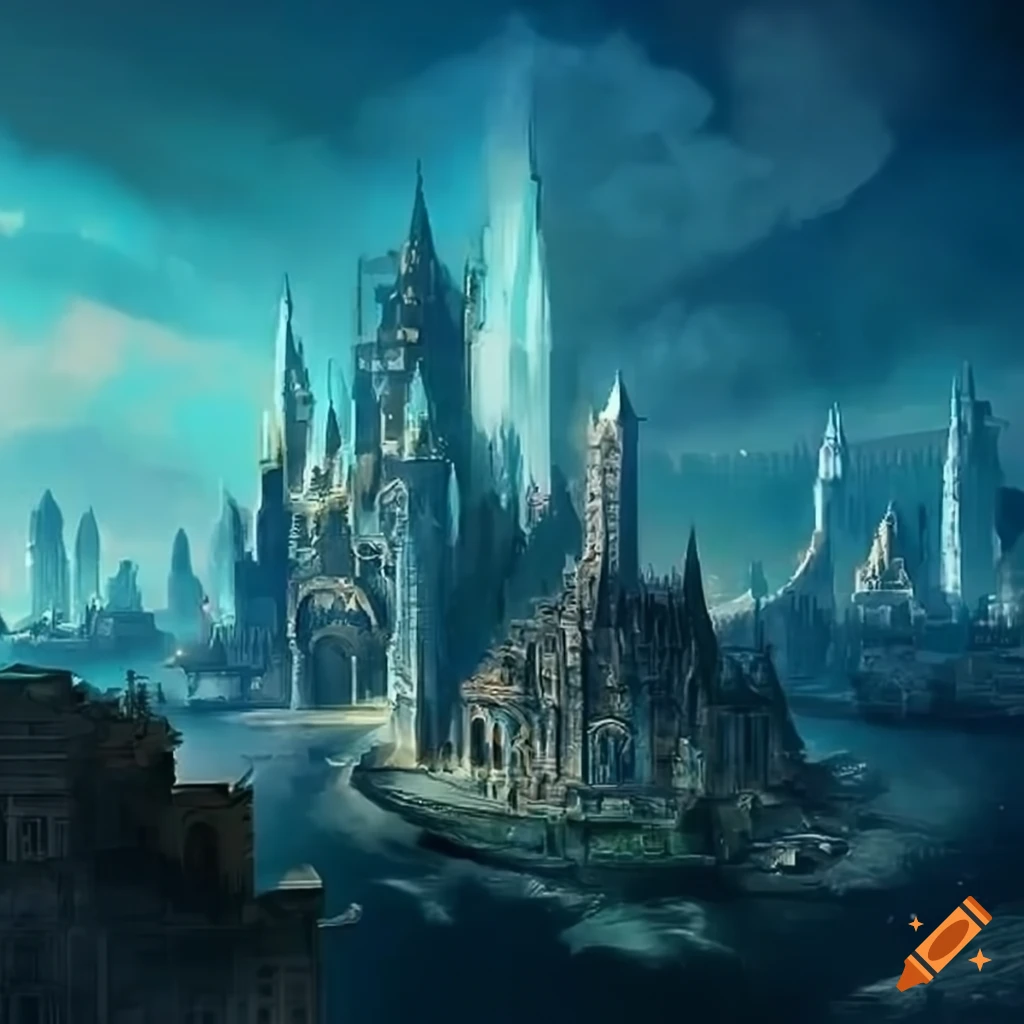 Fantasy cityscape artwork on Craiyon