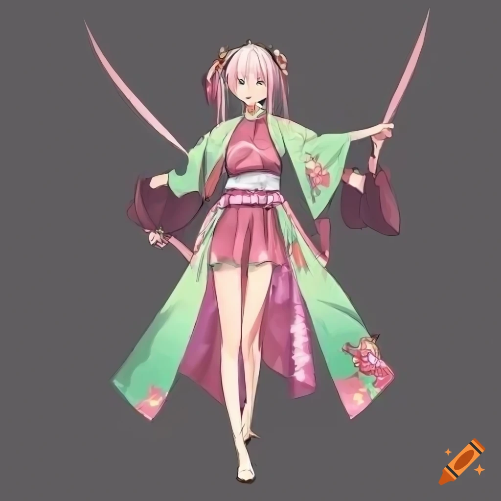 Detailed anime-style design of a female character on Craiyon