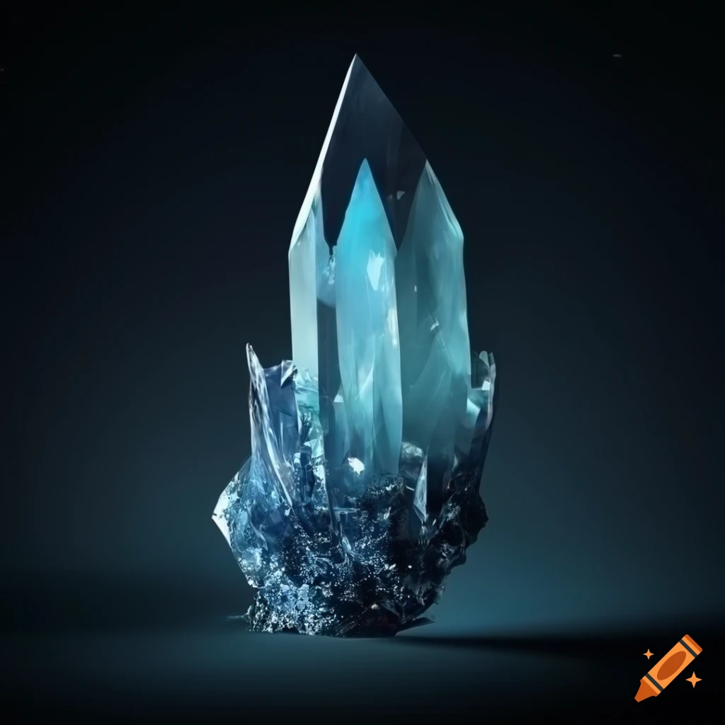 Dark background with high-resolution crystal on Craiyon