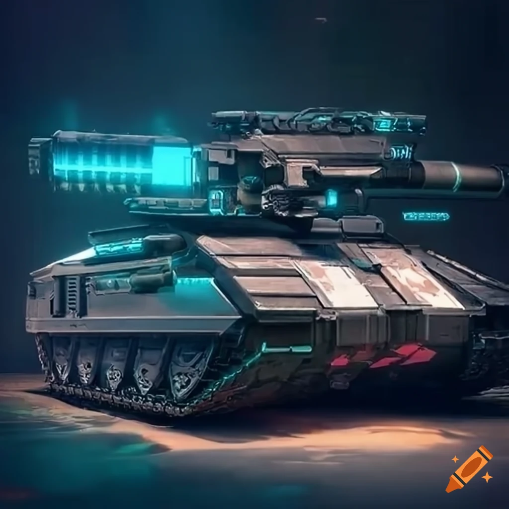 Cyberpunk tank with missile launcher on Craiyon