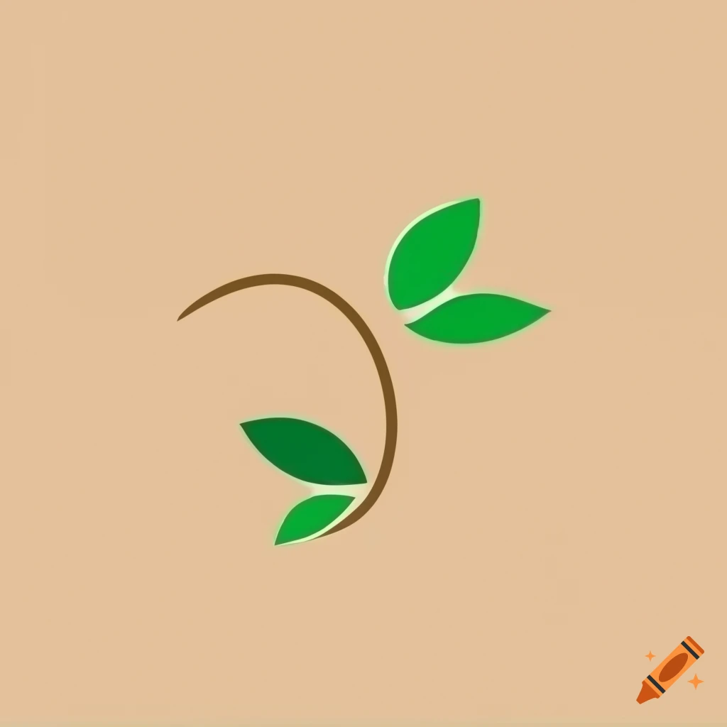 Minimalistic logo with symbol of three plants on Craiyon