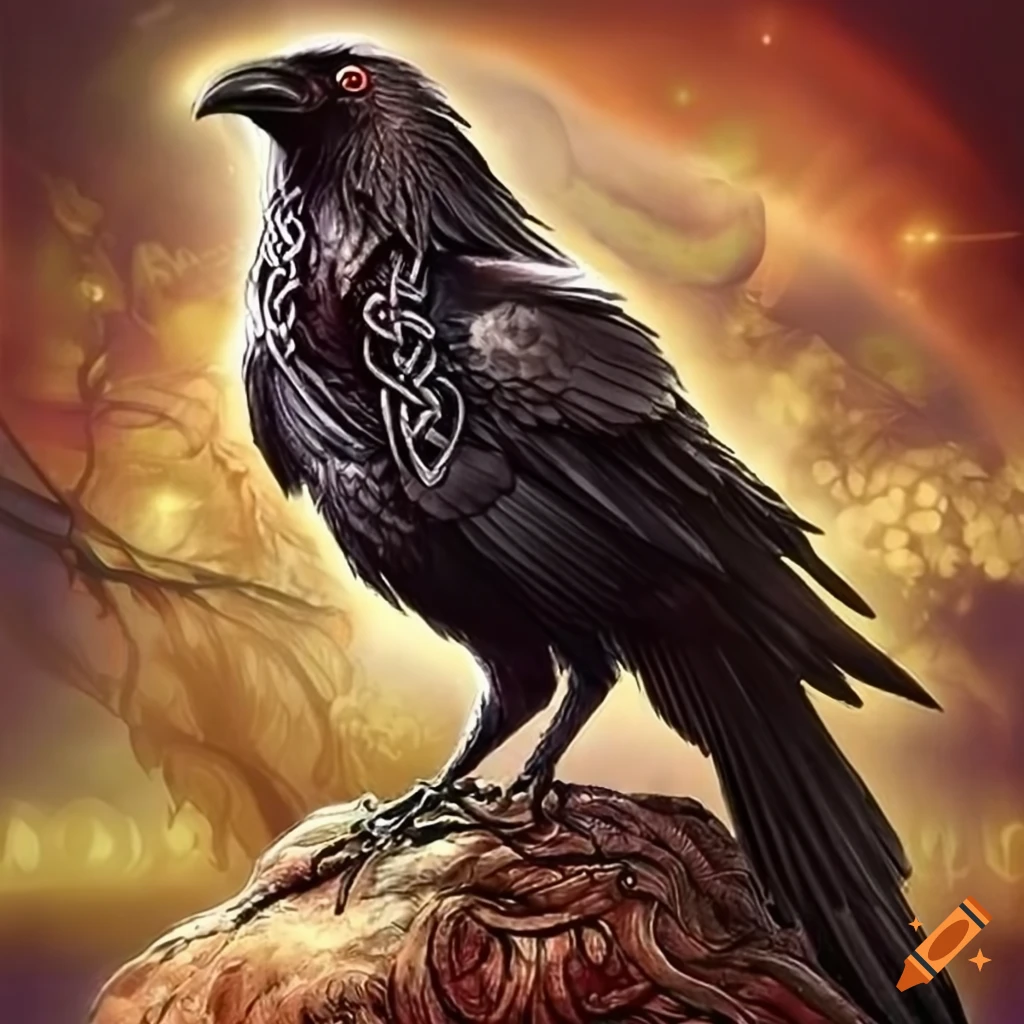 Celtic knot raven art on Craiyon