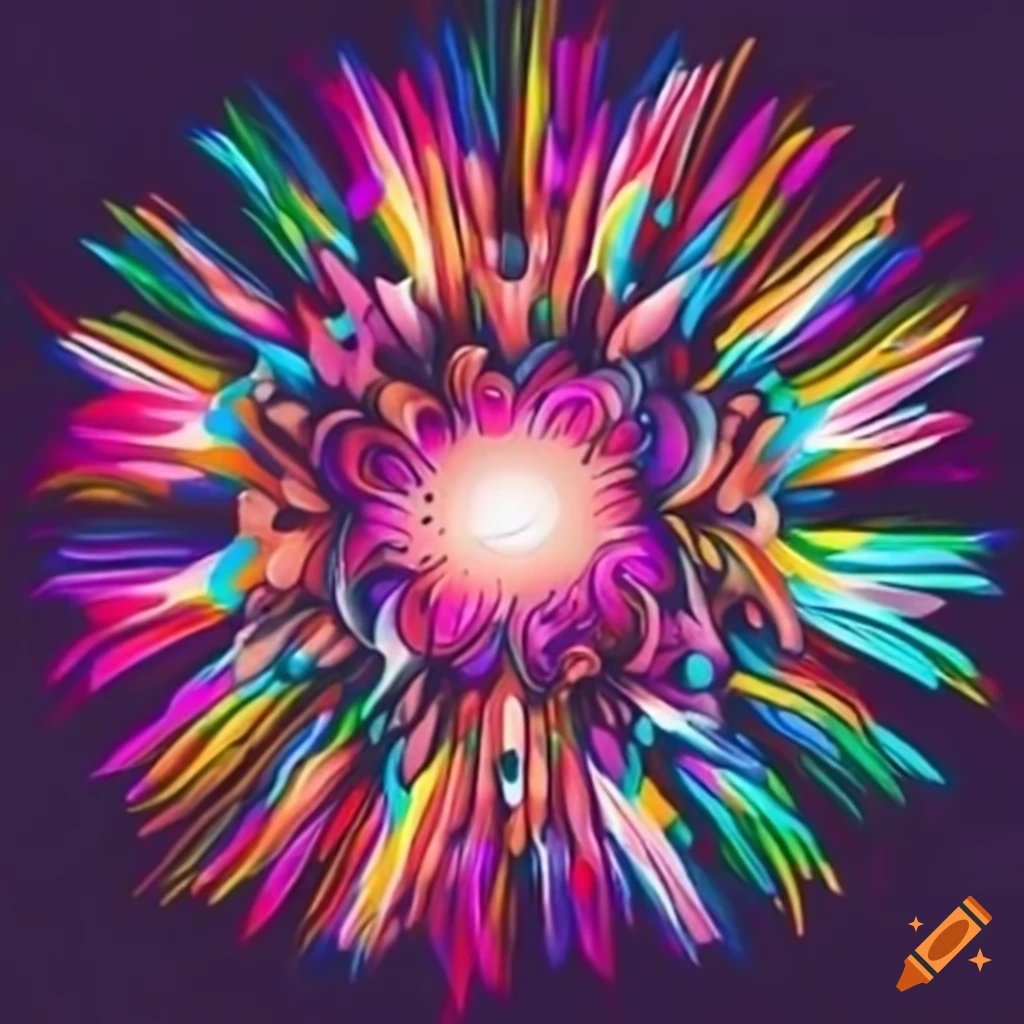 Vibrant abstract art with explosive colors on Craiyon