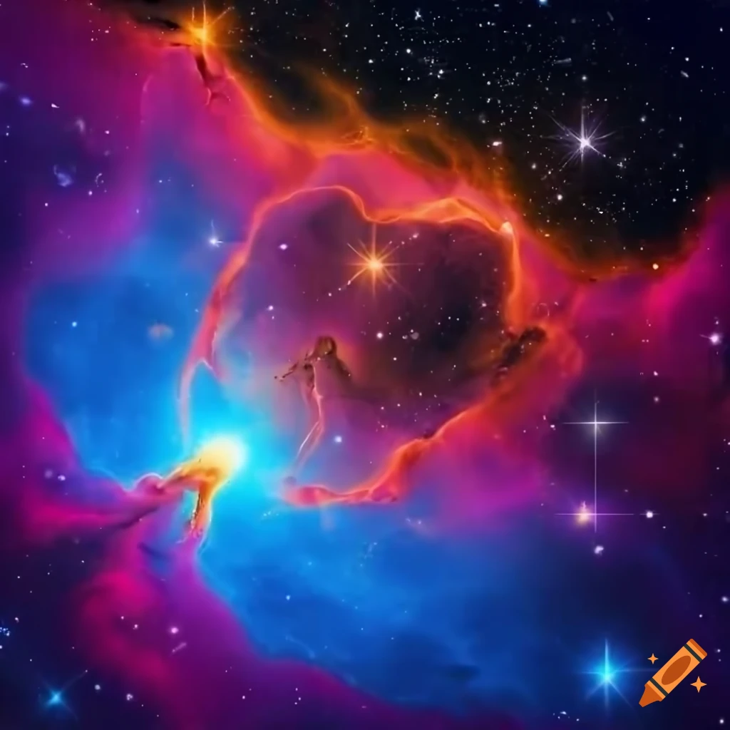 Vibrant nebula blending with the cosmos on Craiyon