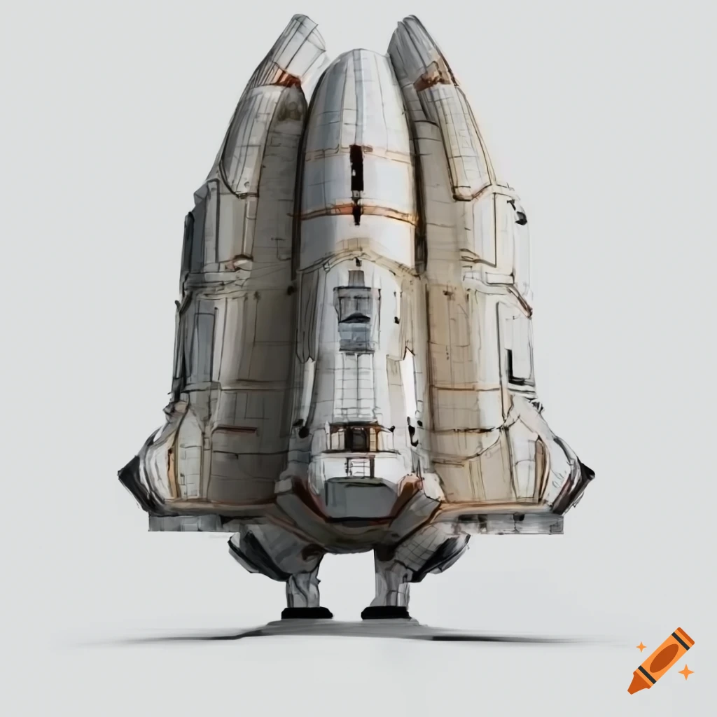 Symmetrical cargo ship from the Trade Federation in space on Craiyon