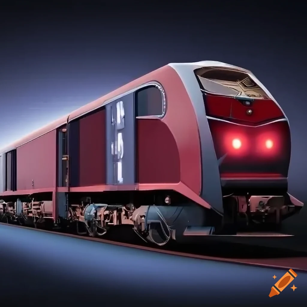 Aerodynamic electric freight train on Craiyon