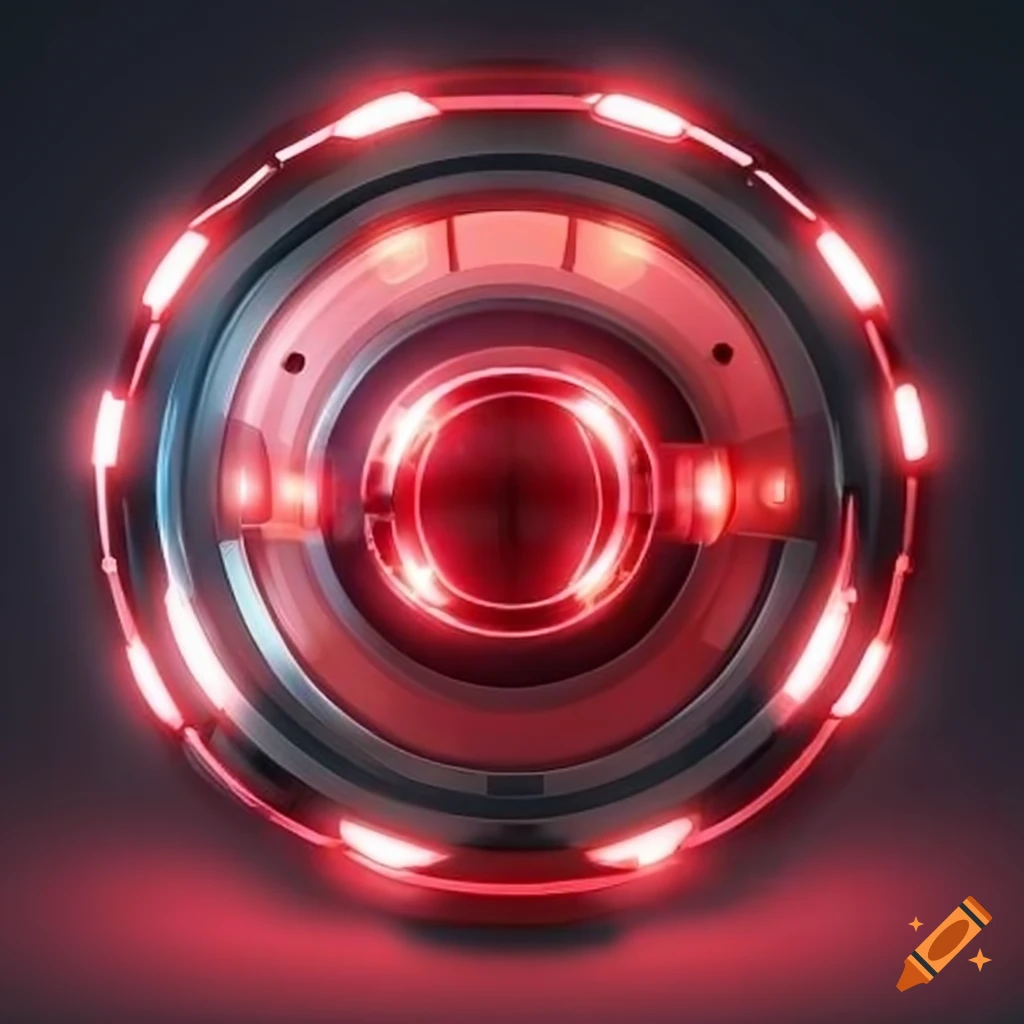 Futuristic shield with red lights