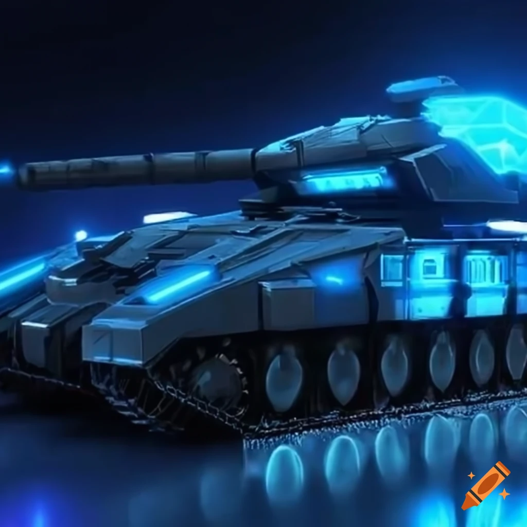 Concept art of a futuristic tank with laser weapons on Craiyon