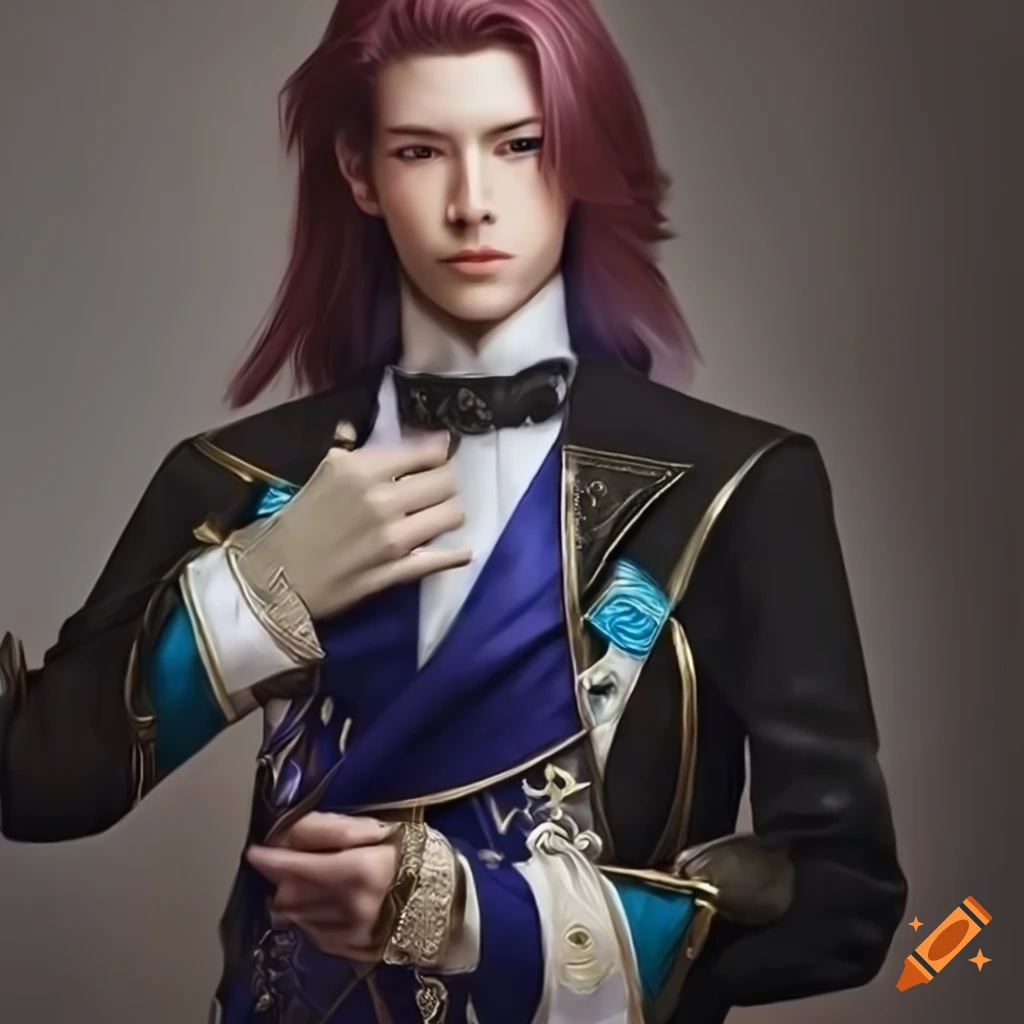 Hyperrealistic portrait of a handsome Fire Emblem butler on Craiyon