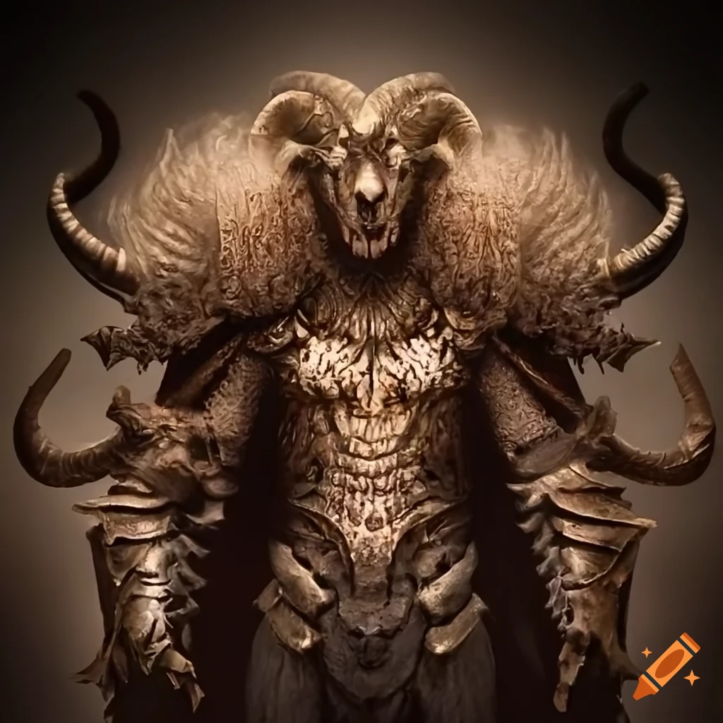 Image of a draconic ram knight on Craiyon