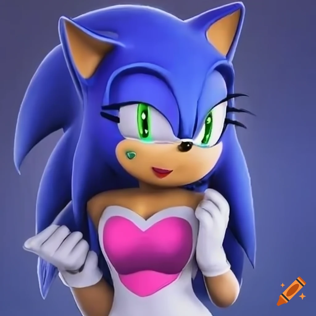 Sonic the hedgehog and rouge having a fashion conversation on Craiyon