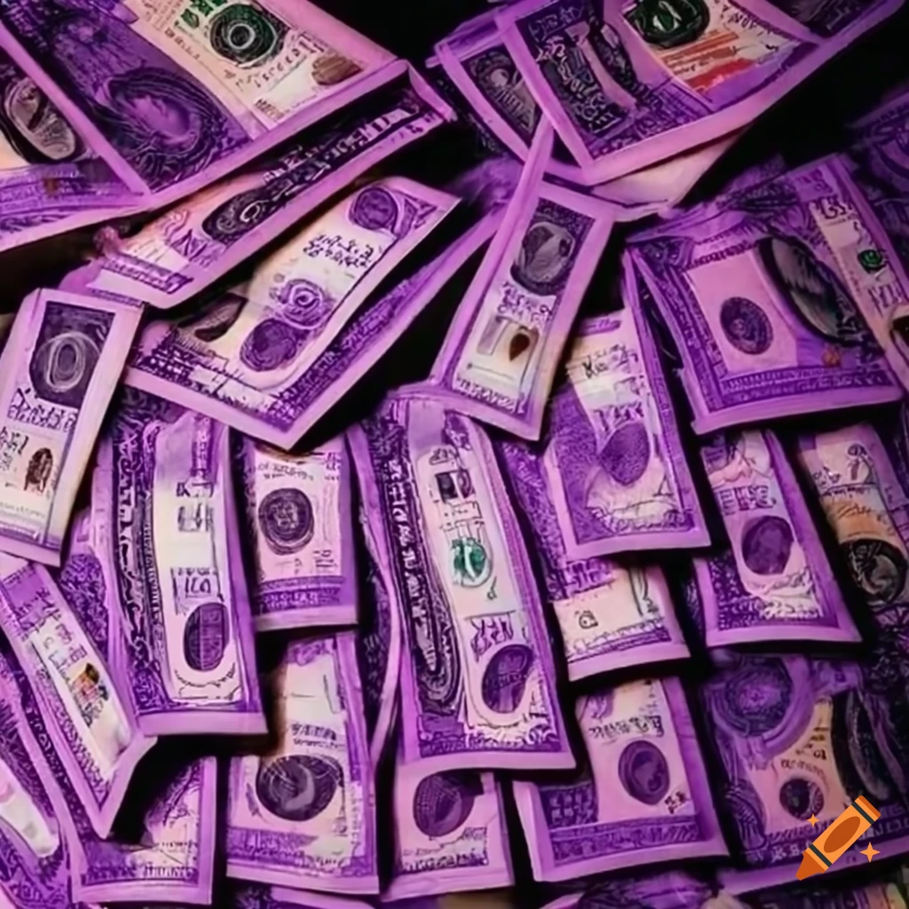 Purple dollars on Craiyon