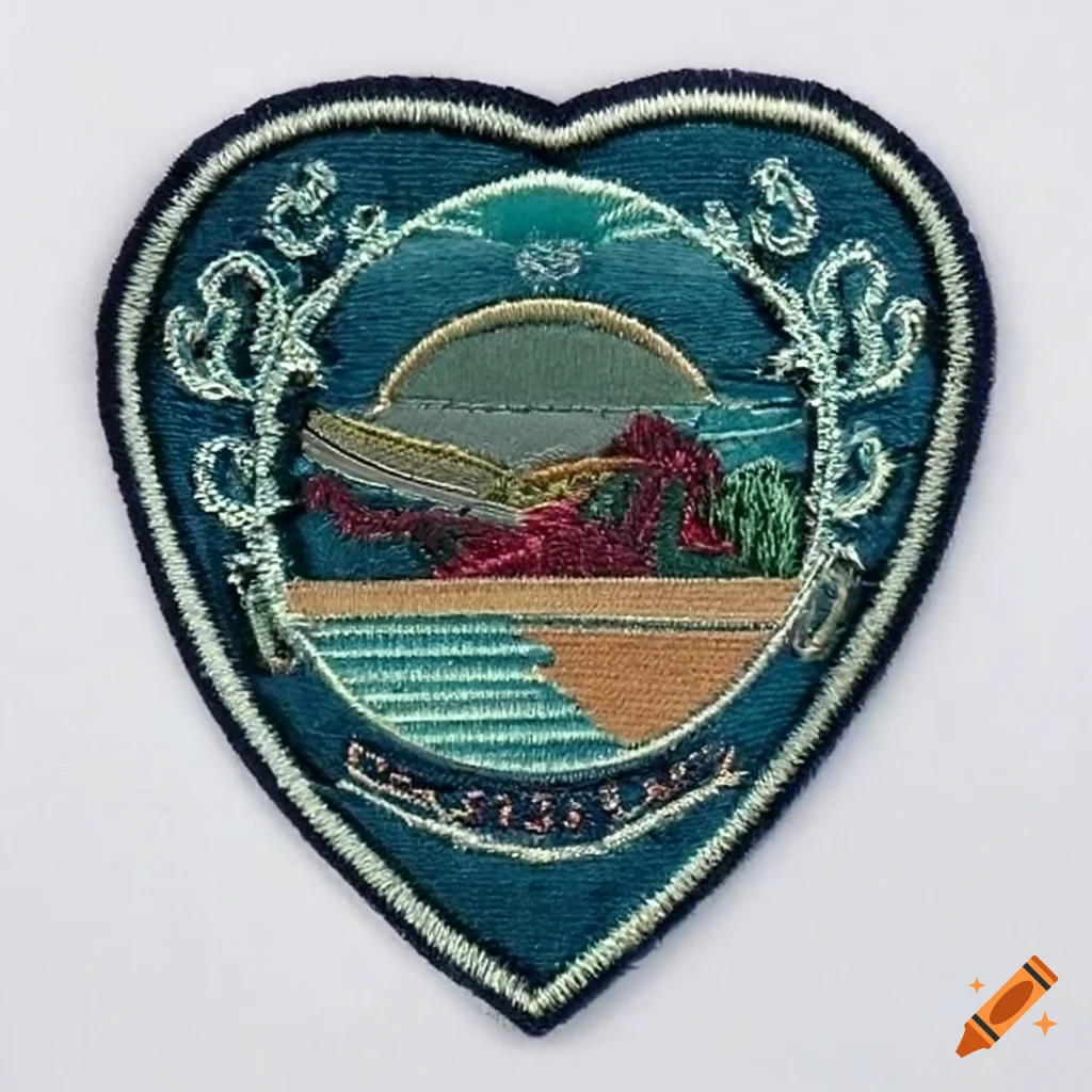 Embroidered patch of a vintage flying contraption on Craiyon