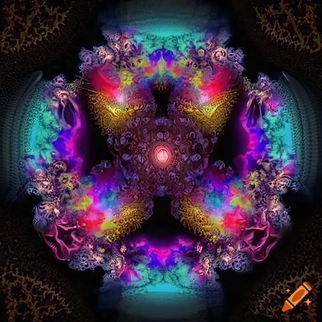 Abstract triptych of fractal art on Craiyon