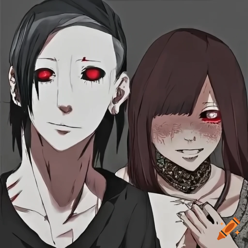 Hugging couple from tokyo ghoul