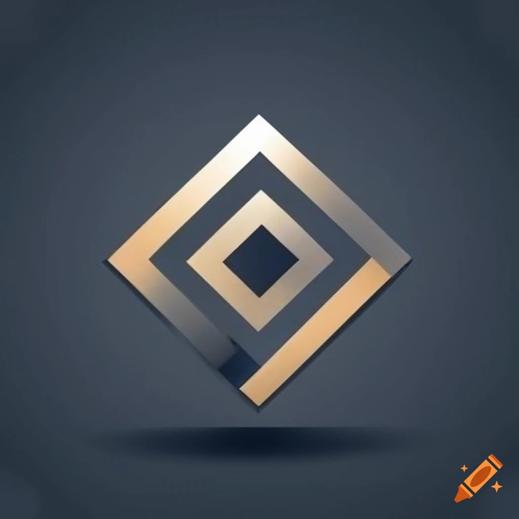 Elegant square knot logo design on Craiyon