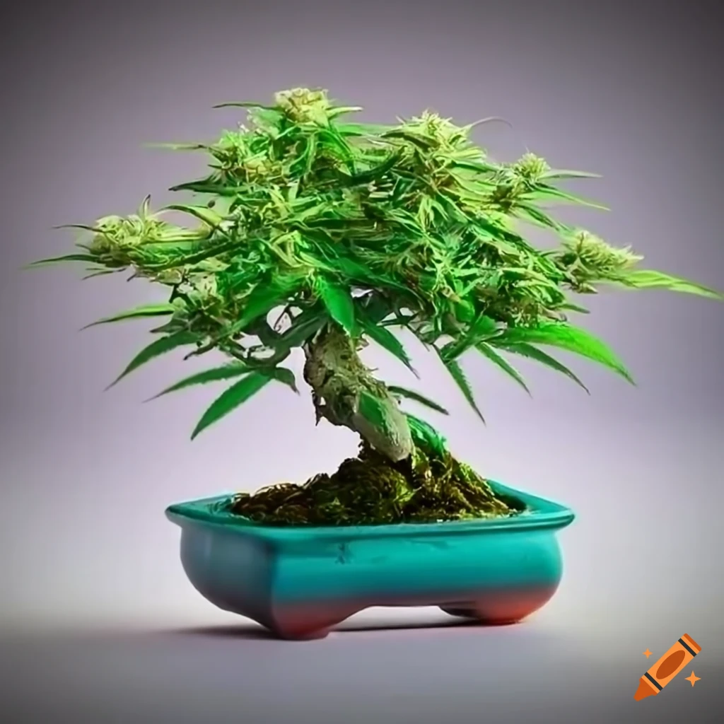 Small marijuana bonsai plant on Craiyon