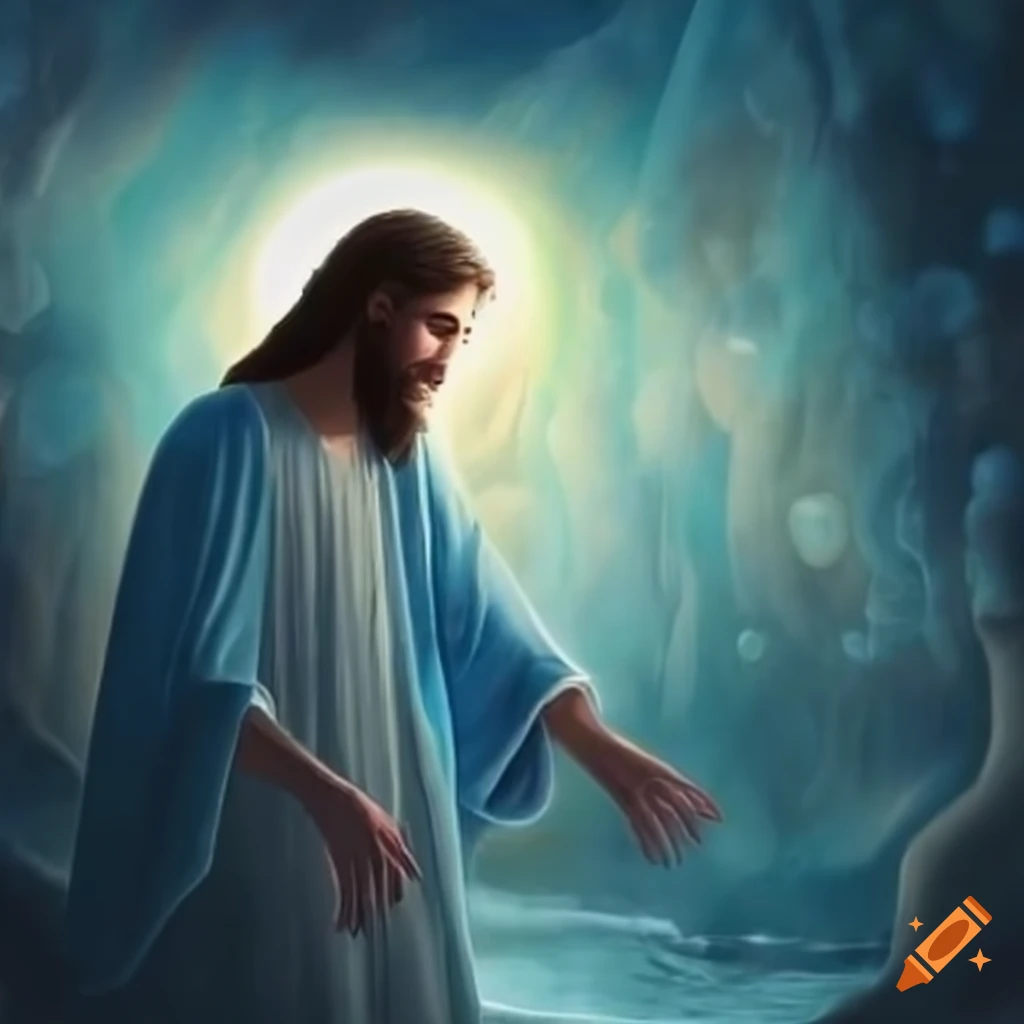 Image of jesus and john having an ethereal encounter on Craiyon