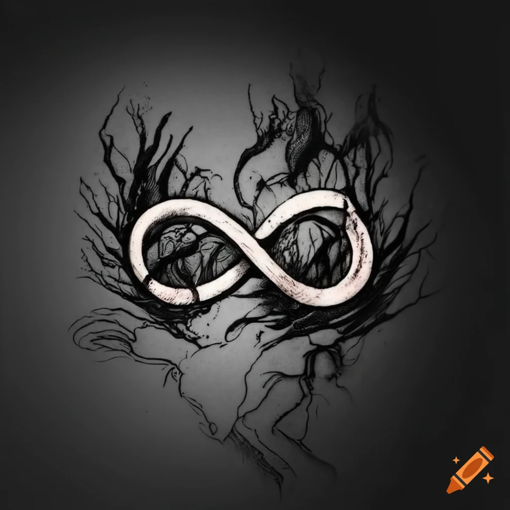 Black and white snake tattoo with an infinity symbol on Craiyon
