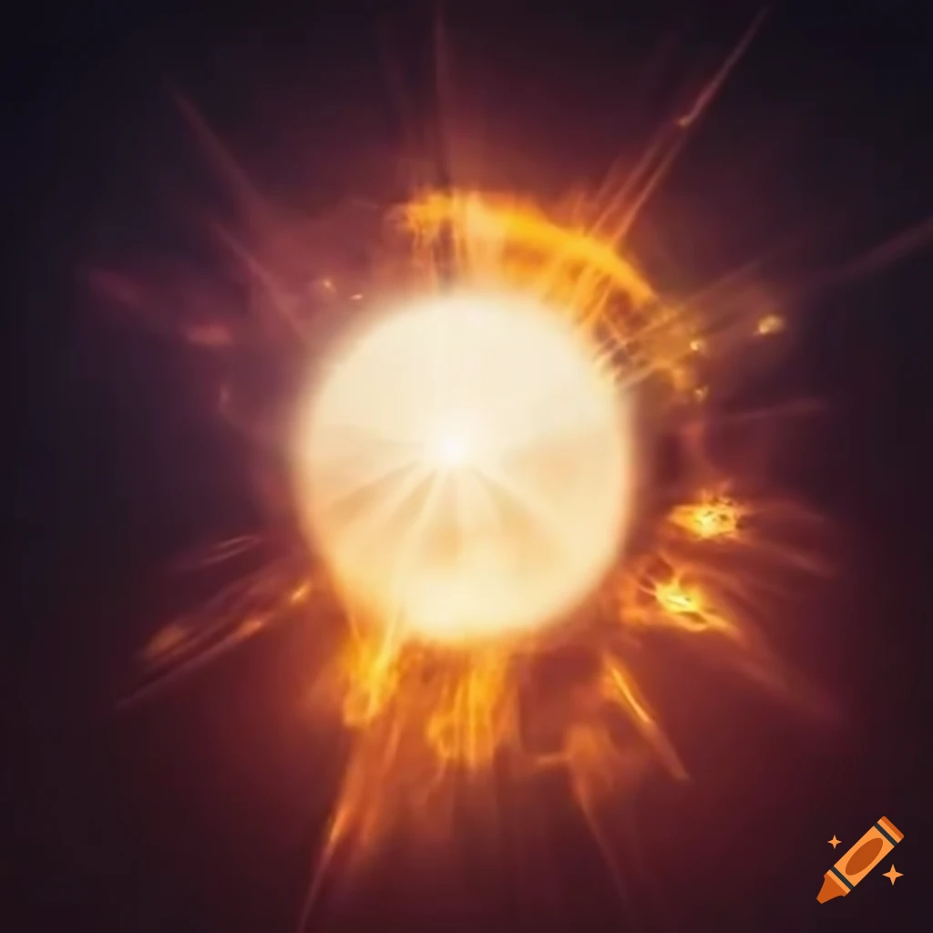 Bright explosion of light rays on Craiyon