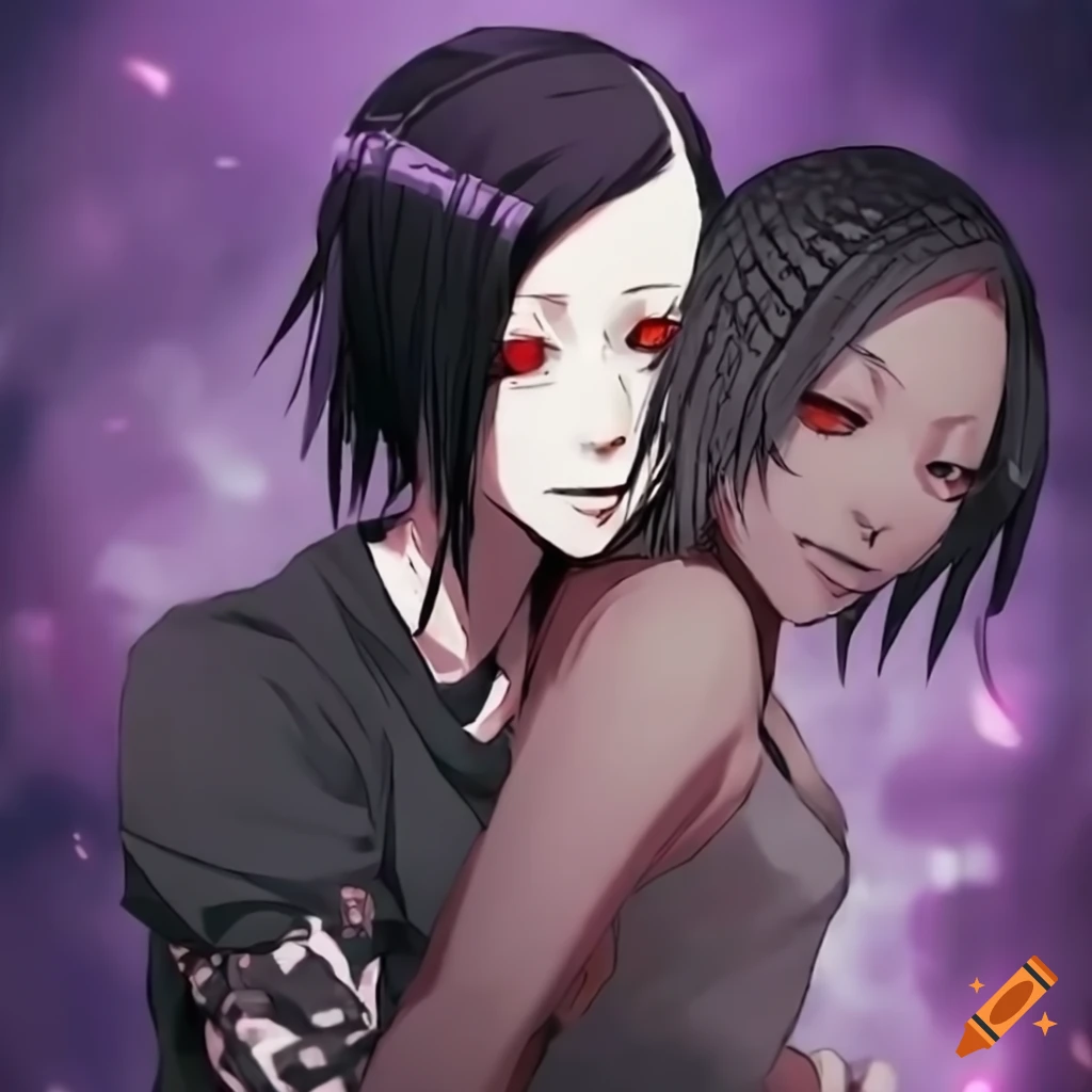 Couple from tokyo ghoul embracing