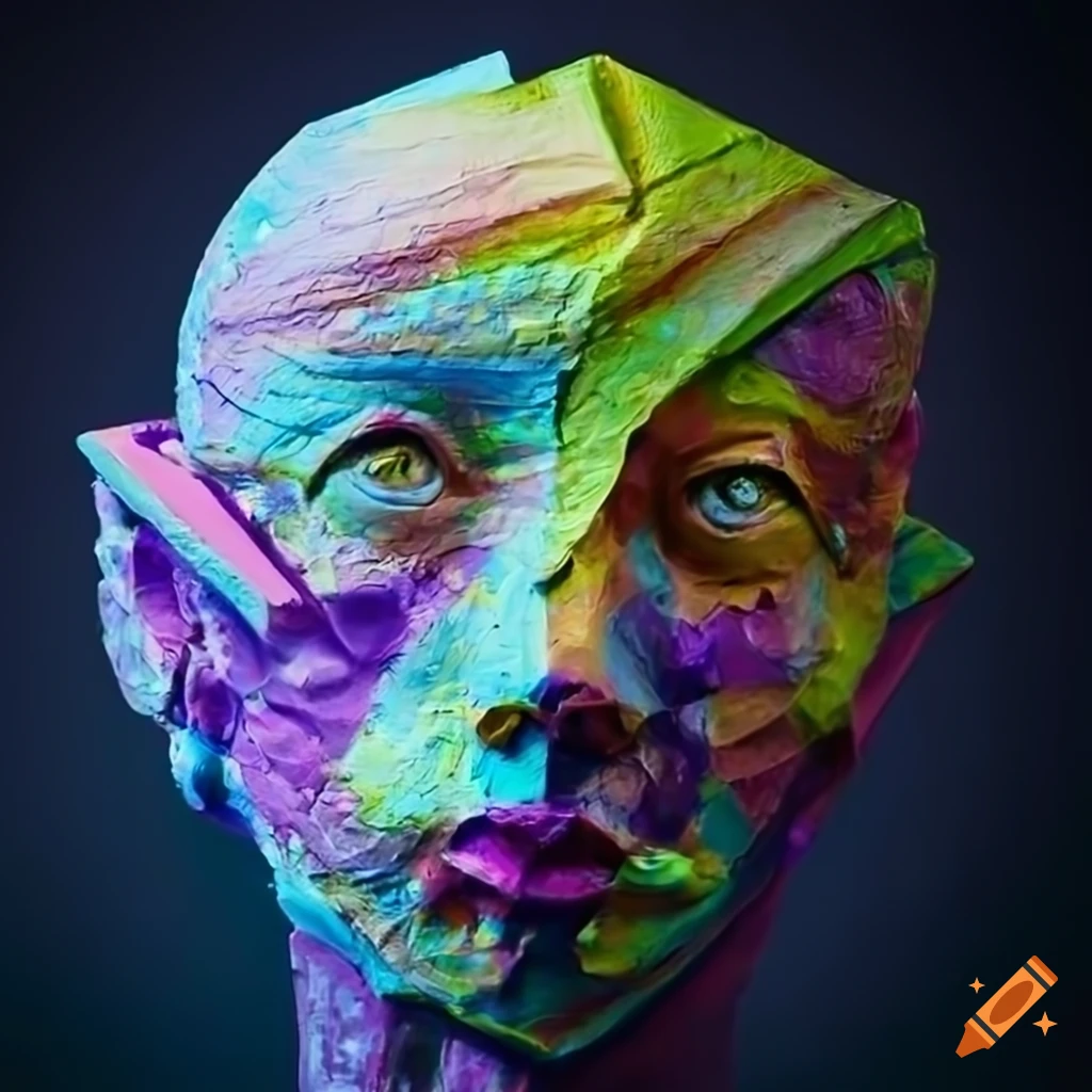 Intricate and colorful origami sculptures on Craiyon
