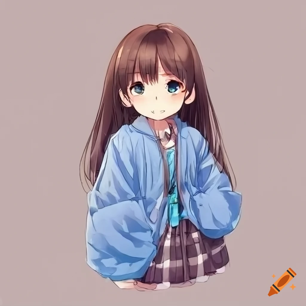 Anime Child Girl With Brown Hair