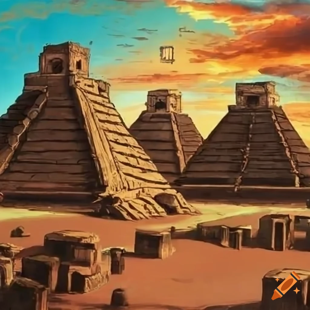 Ilustración de antiguas civilizaciones de oriente on Craiyon