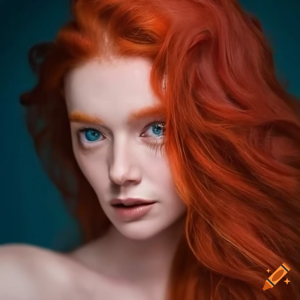 Portrait of a captivating red-haired woman on Craiyon