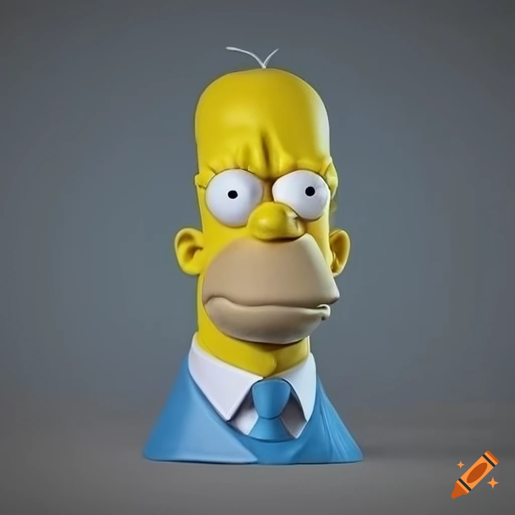 3D printed sculpture of Homer Simpson on Craiyon