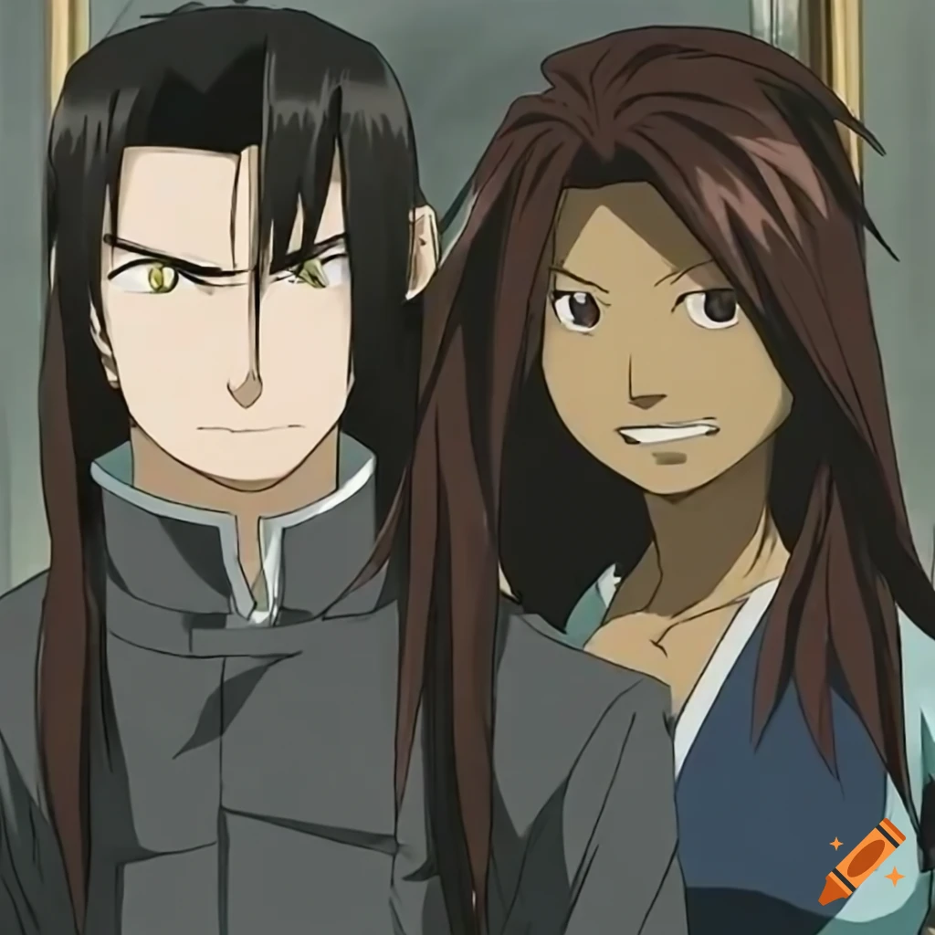 Greed Ling Yao and a woman with long dark hair from Fullmetal Alchemist ...