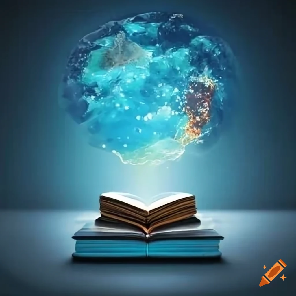 Person reading a book on humanity science and IT analytics on Craiyon