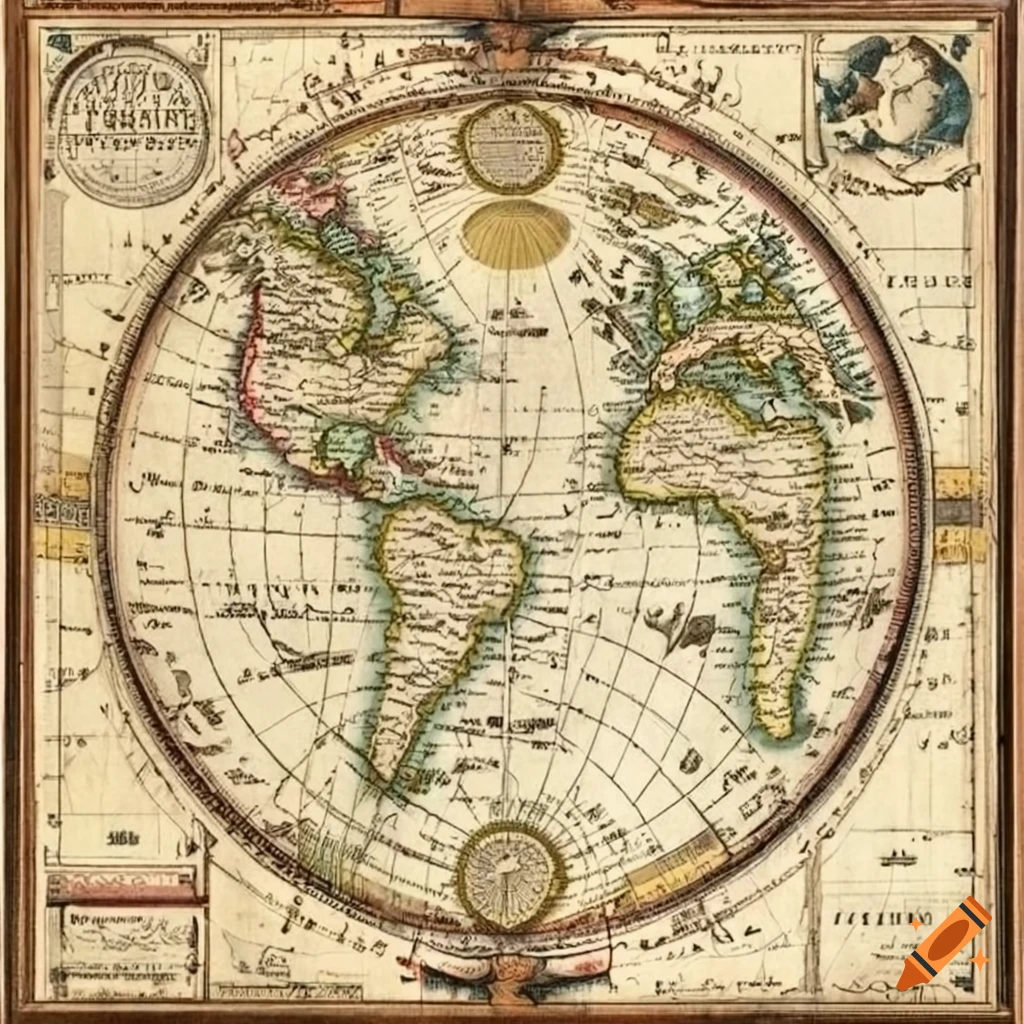 Antique world map on Craiyon