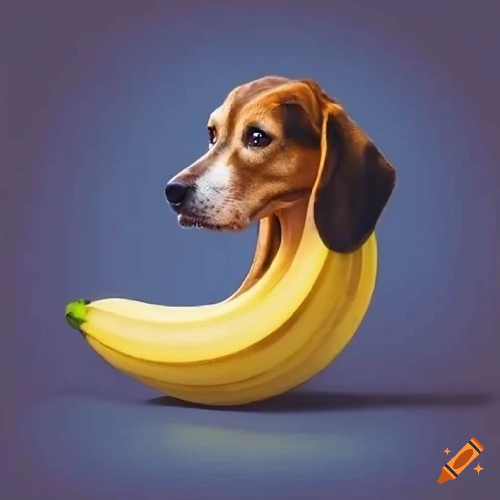 Funny dog with banana body on Craiyon