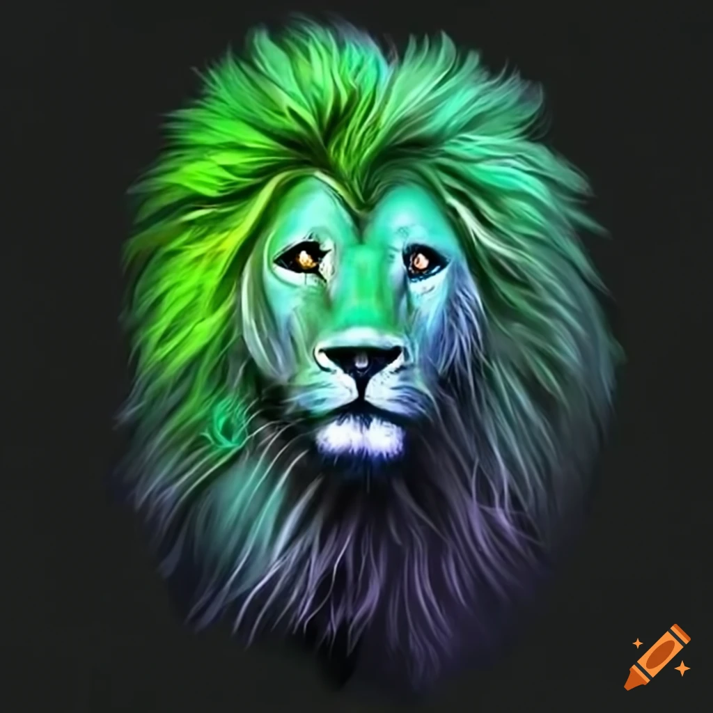 Green lion on Craiyon