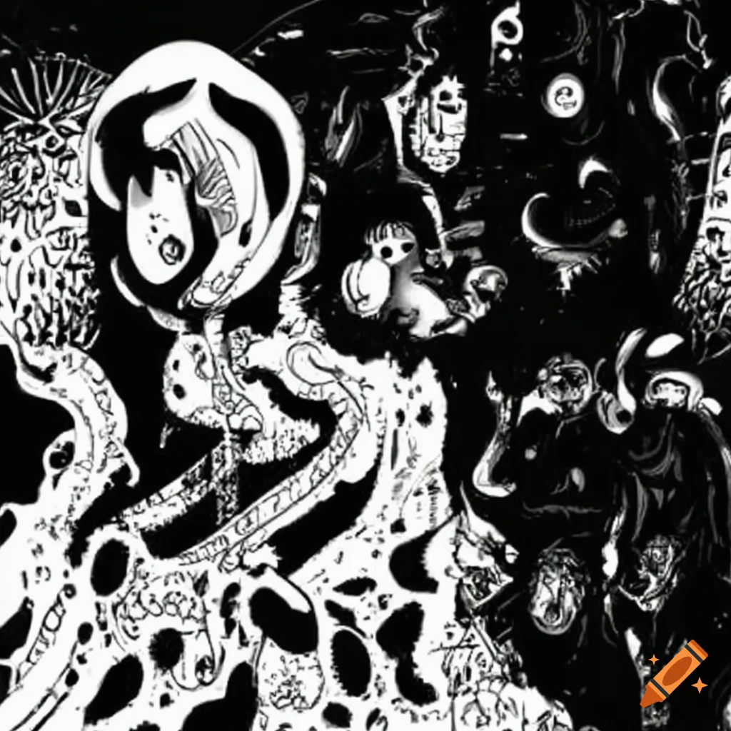 Abstract art of hidden lifeforms in static