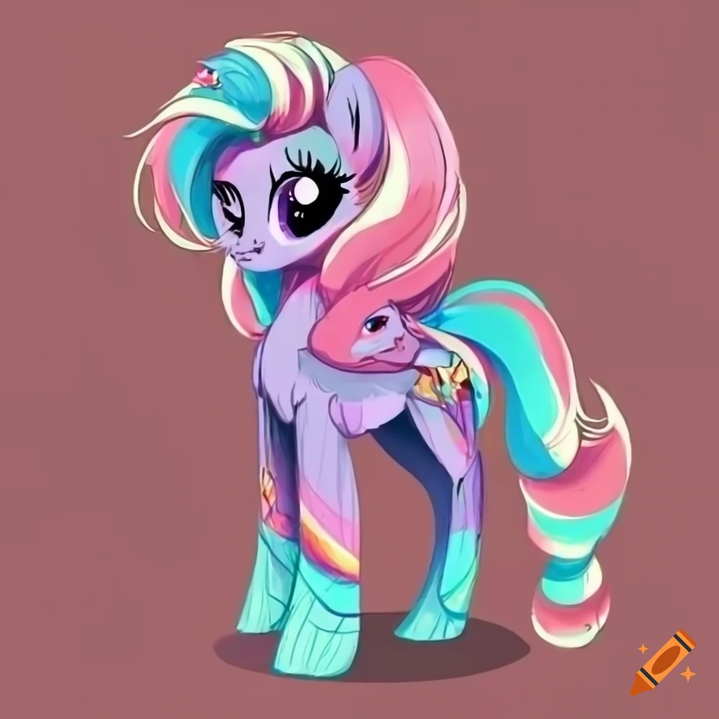 Colorful illustration of a My Little Pony character on Craiyon