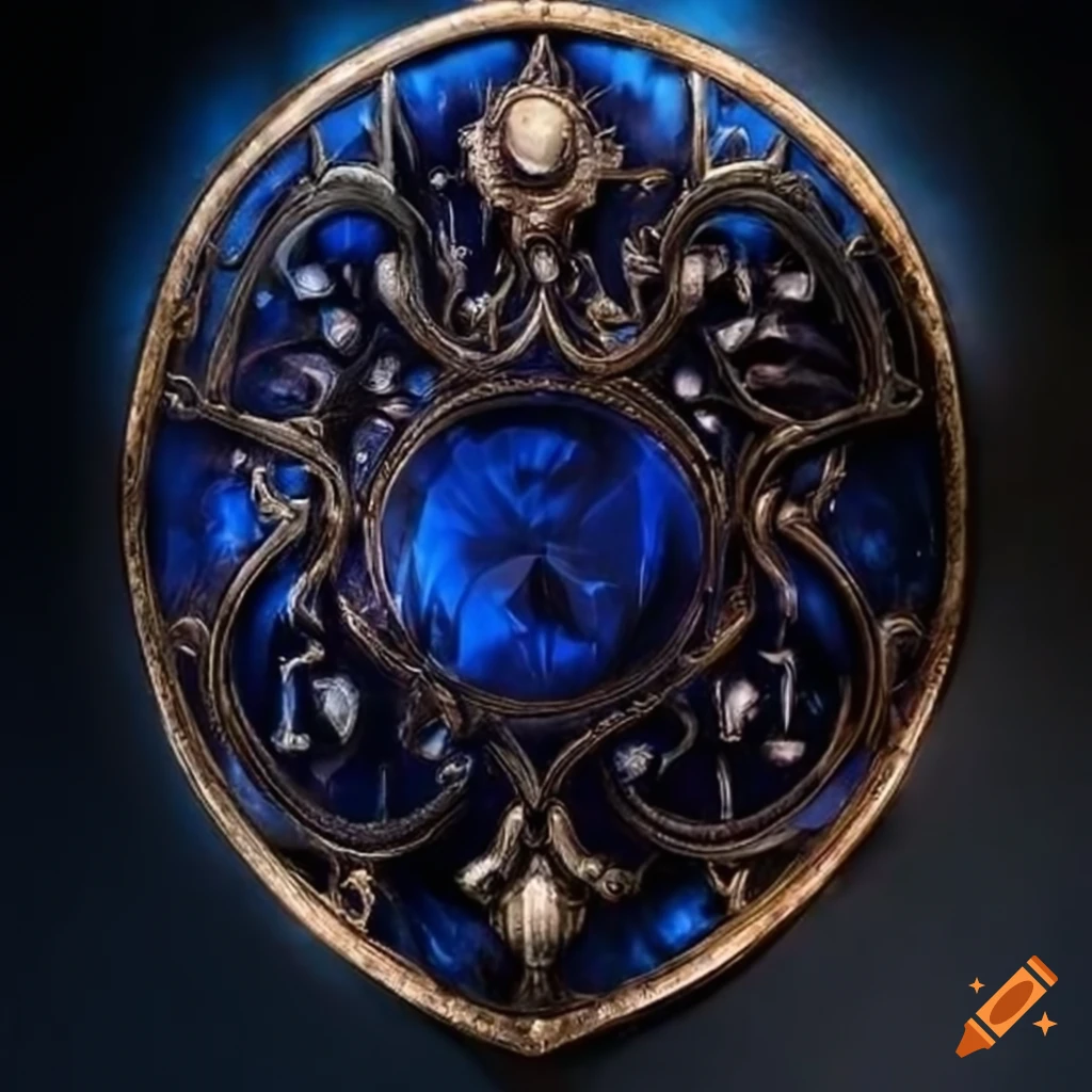 Image of a mythical shield emitting blue electricity on Craiyon