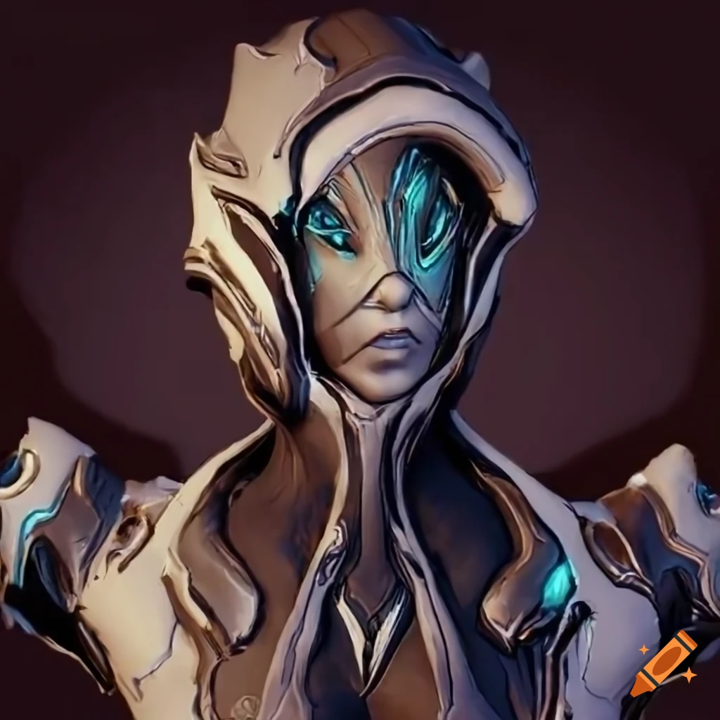 Image of a female warframe from a sci-fi game on Craiyon