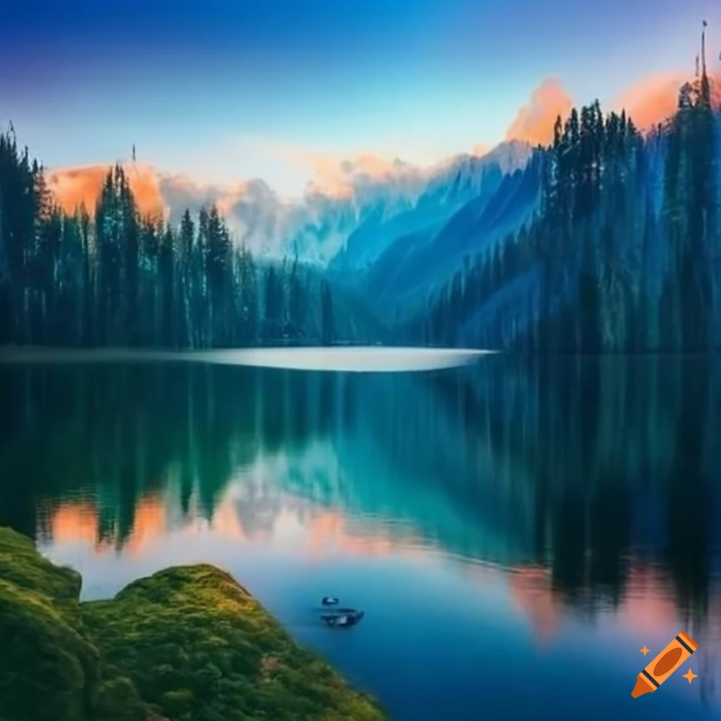 A breathtaking view of a large lake