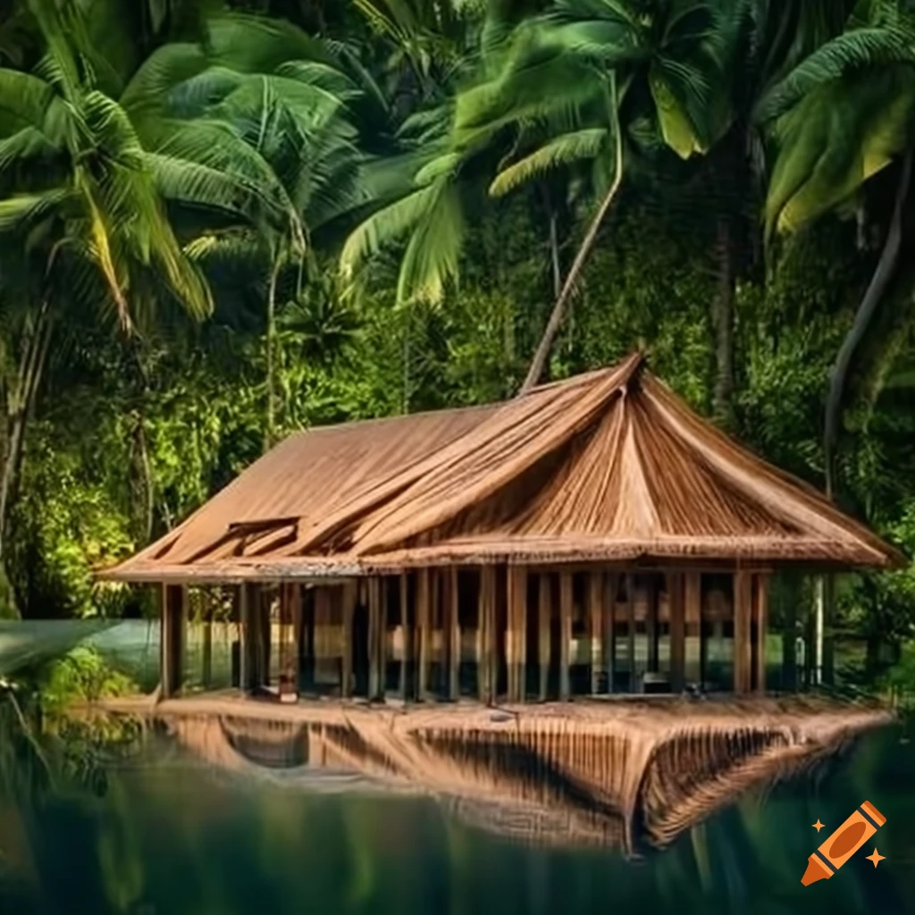 Luxury bamboo hotel pavillion in Mindoro, Philippines on Craiyon