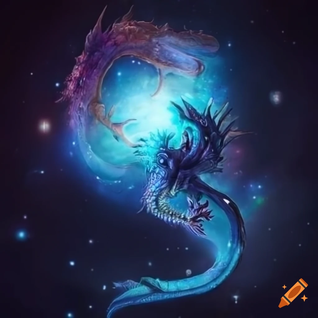 Magnificent galaxy dragon artwork on Craiyon
