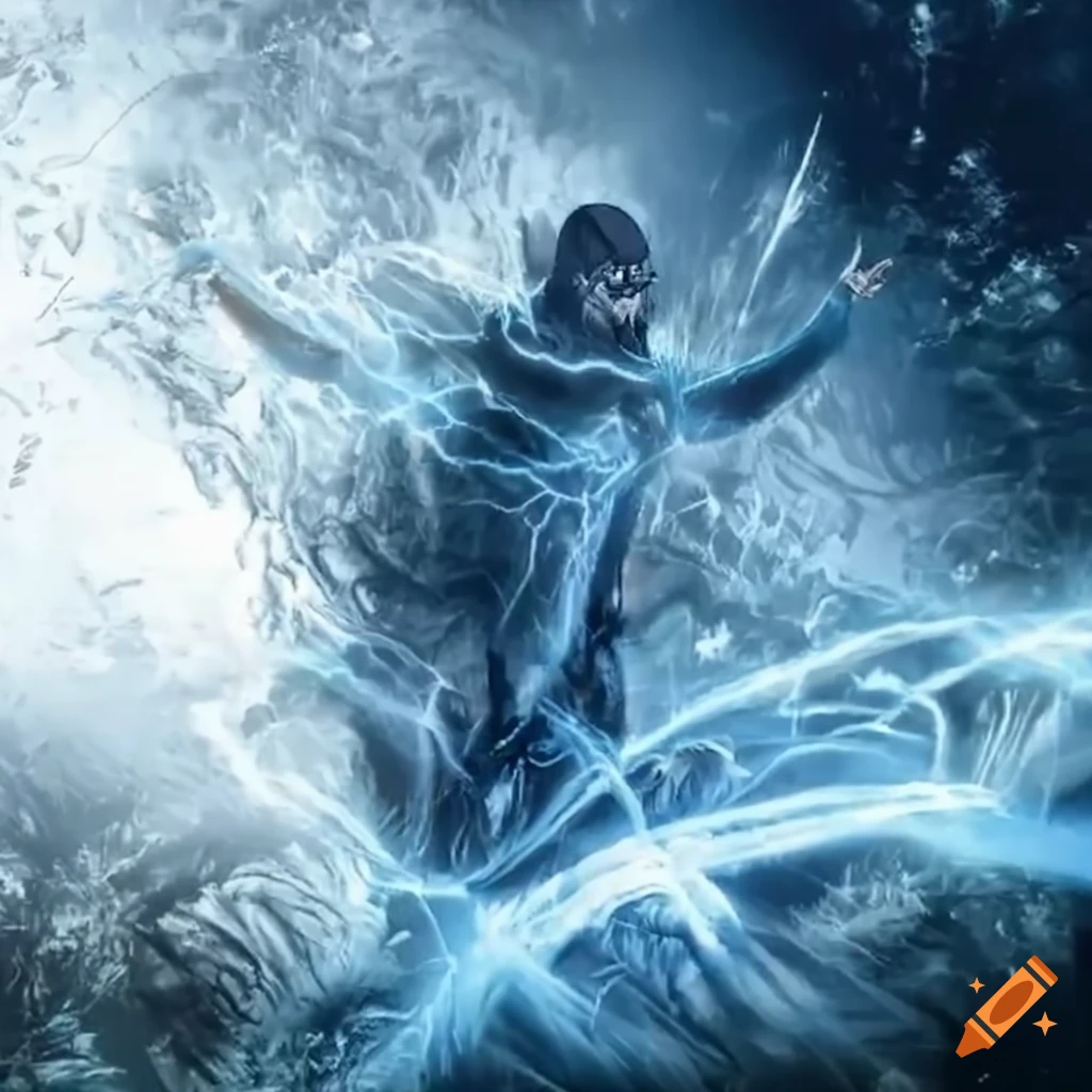 Image of a person controlling a storm on Craiyon