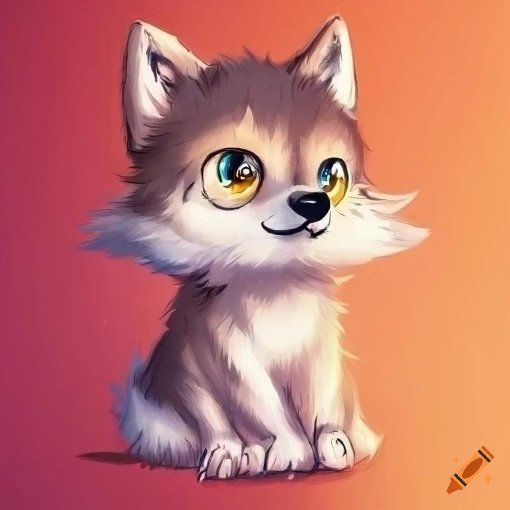Cute Baby Wolf Cartoon