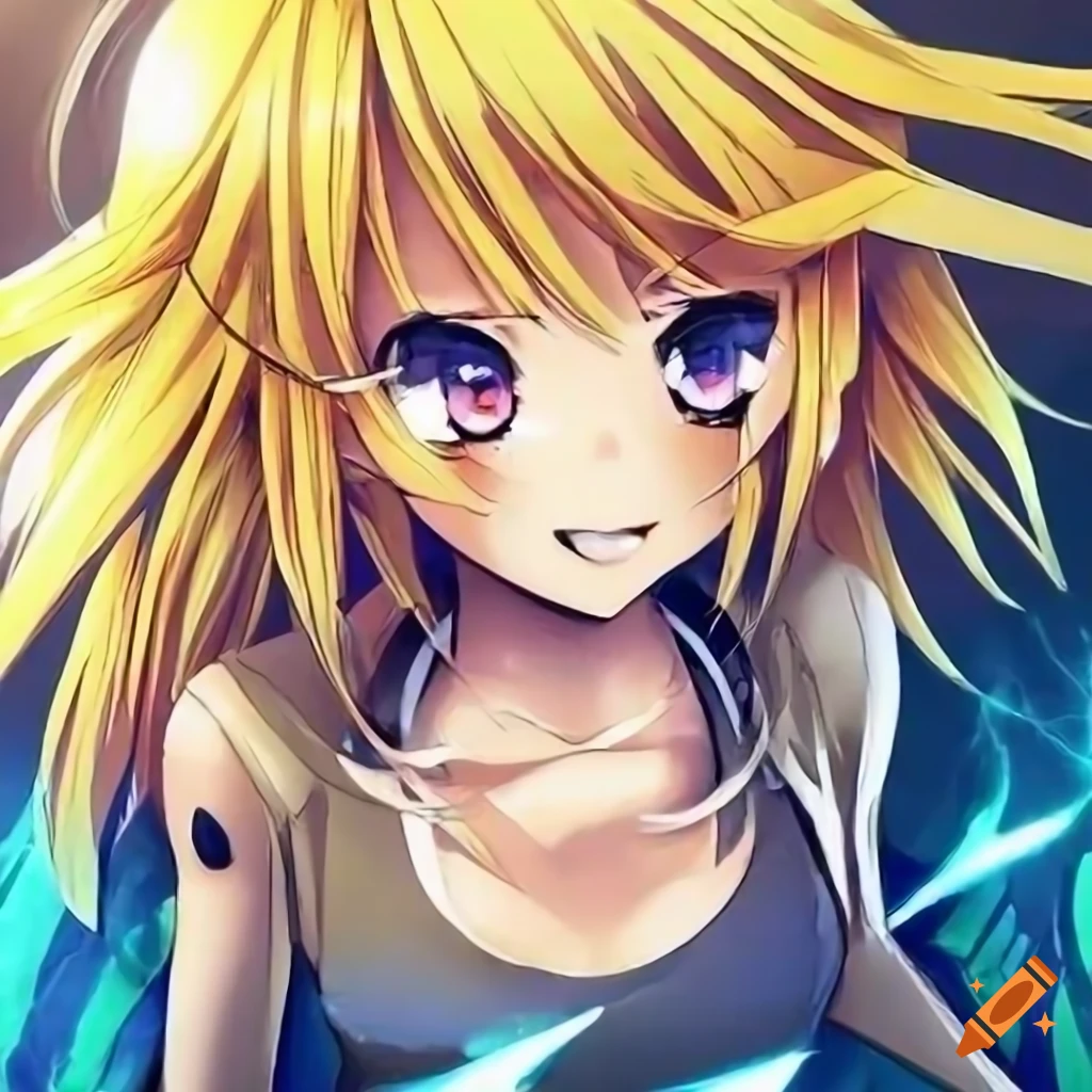 Digital art of anime lightning on Craiyon