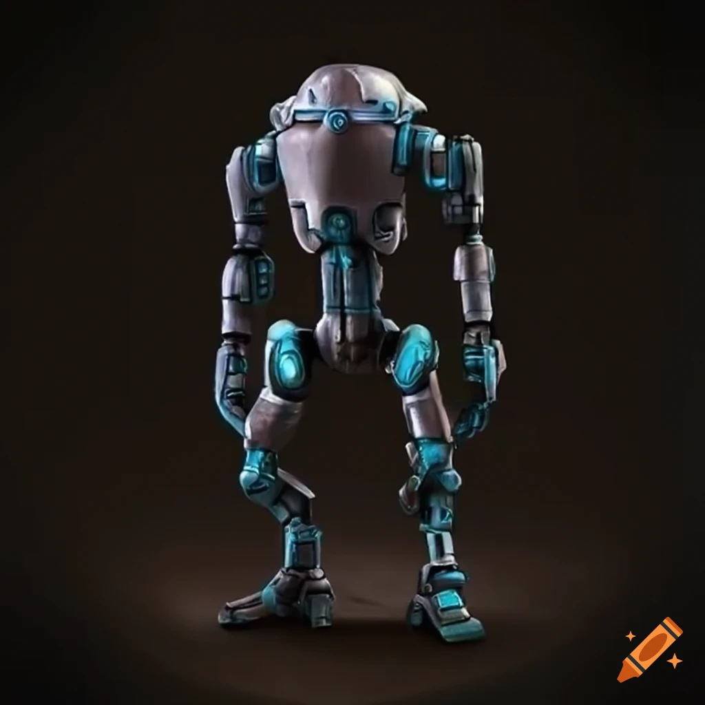 Humanoid arcane combat droid on Craiyon