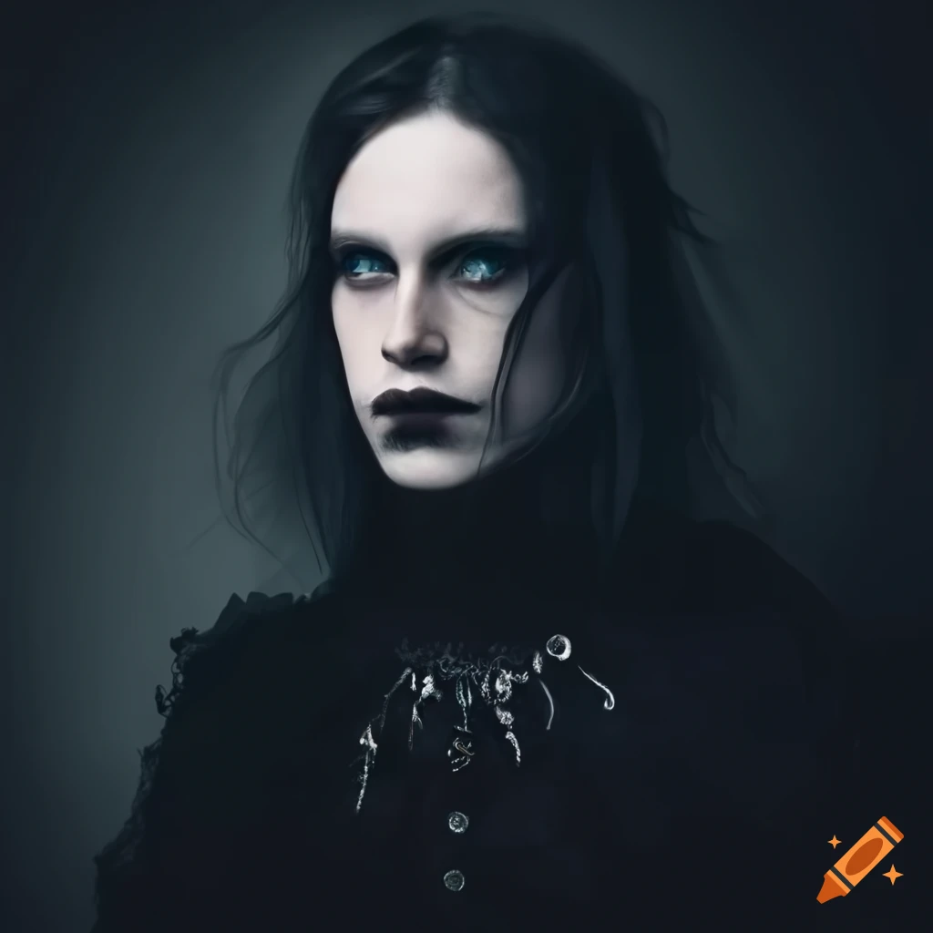 Image of a young man in medieval gothic attire on Craiyon