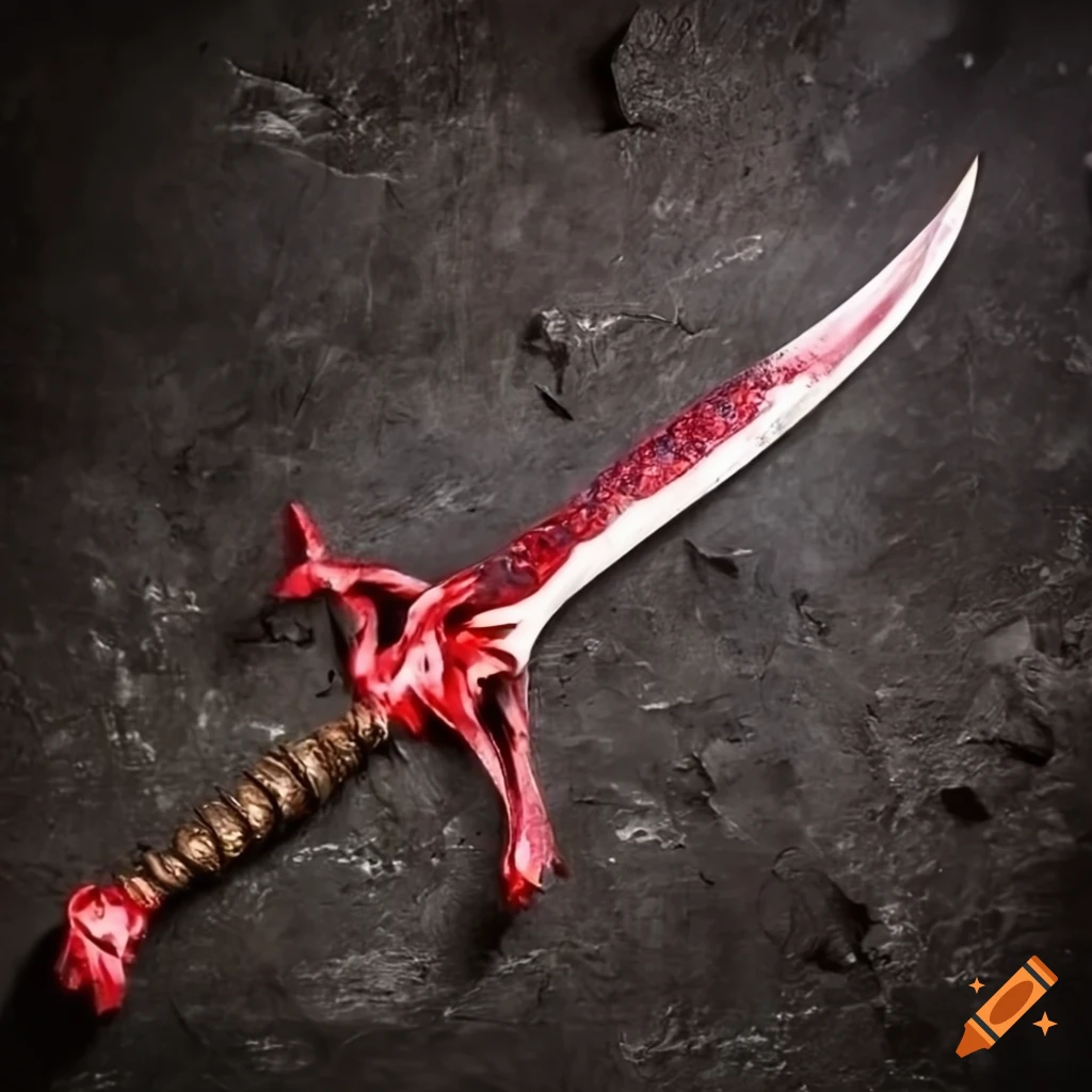 Sword with red garnet blade and electric aura
